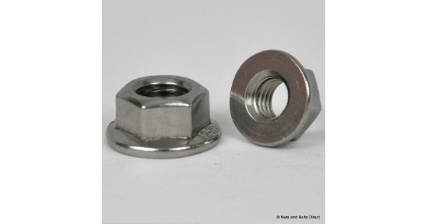 M10 x 1.50mm Flange Plain Hex Nut, Metric, A2 Stainless Steel